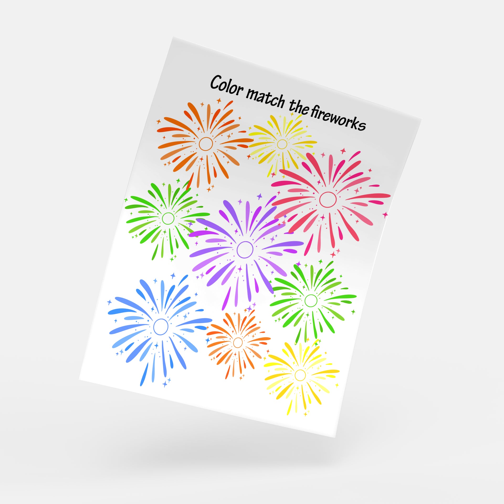 how to color fireworks